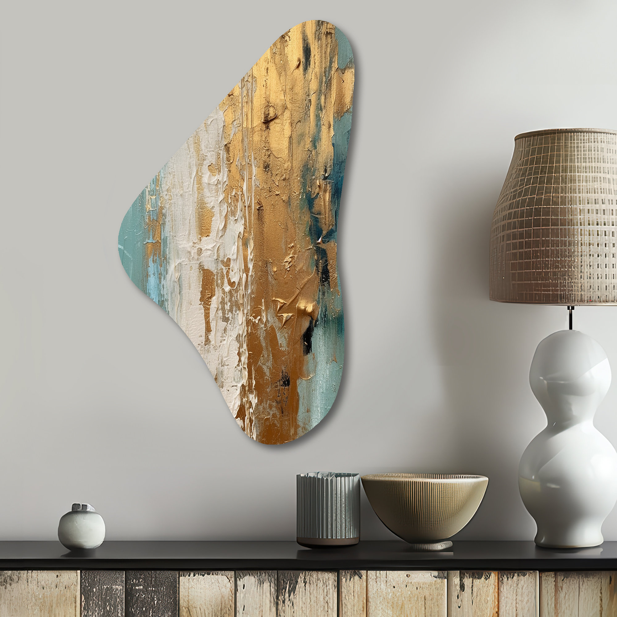 Design Art Gilded Daydreams VII - Asymmetrical Abstract Minimalism ...