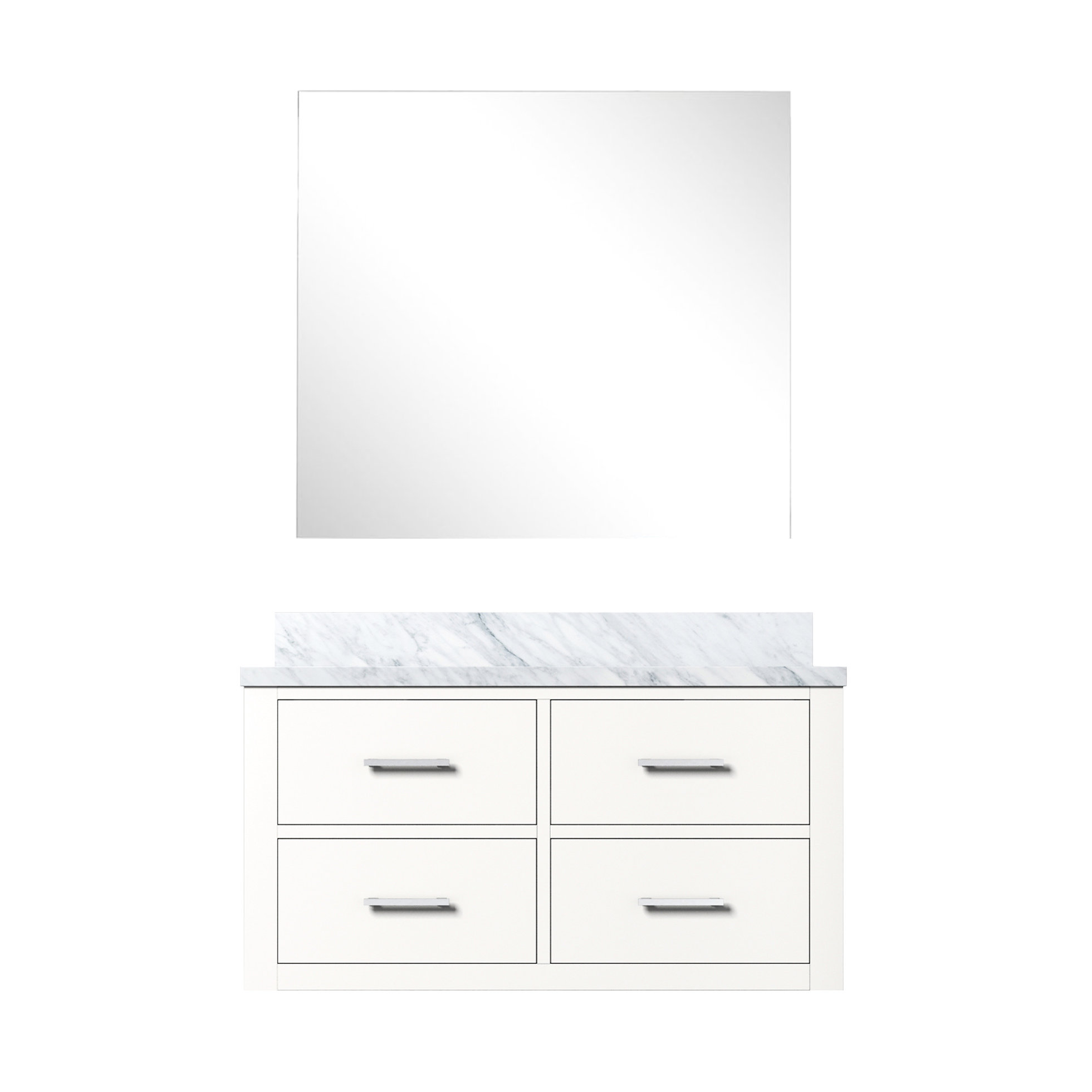 Latitude Run® Bath Vanity With Marble Top & 34" Mirror - Soft Close ...