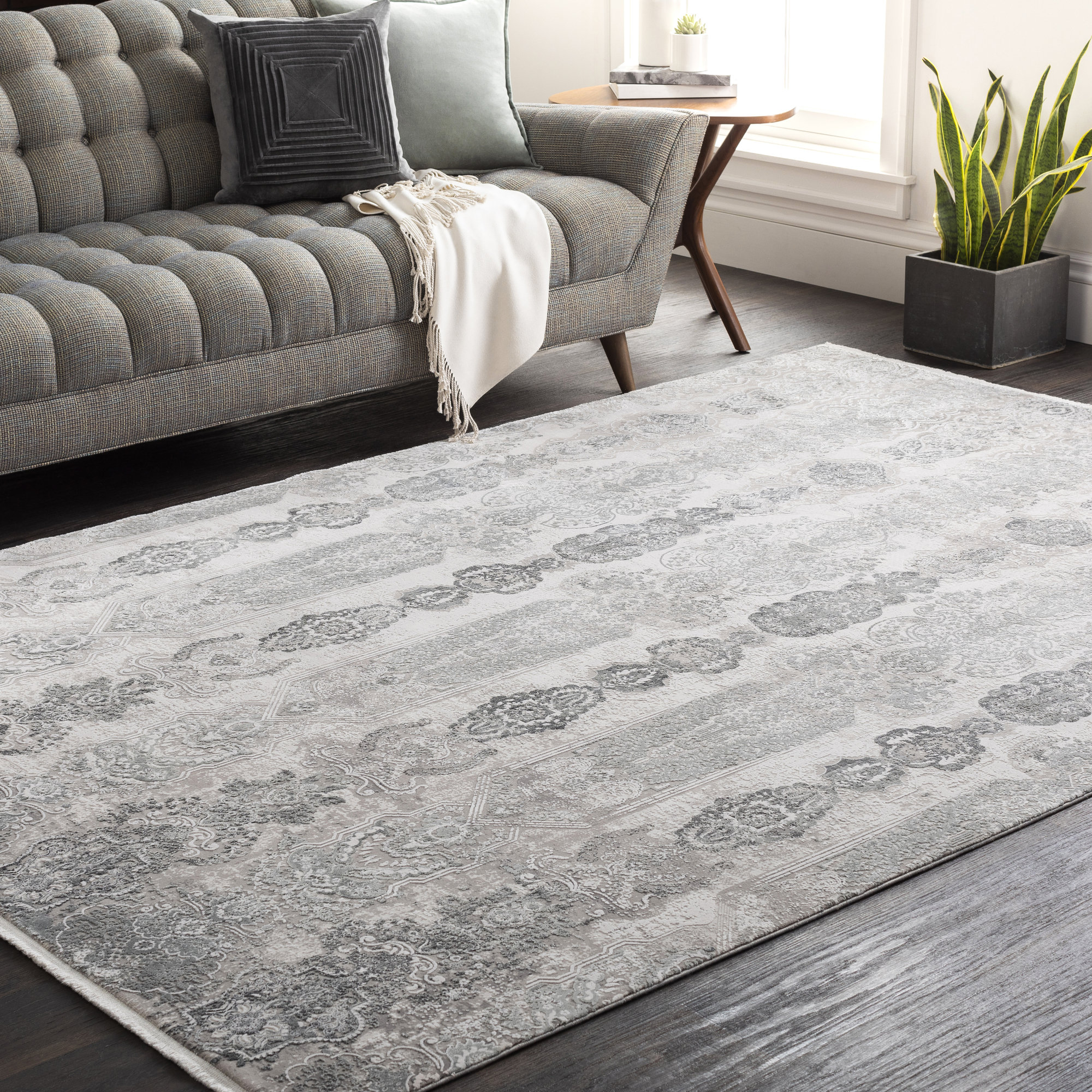 Bungalow Rose Gray/Taupe Rug | Wayfair