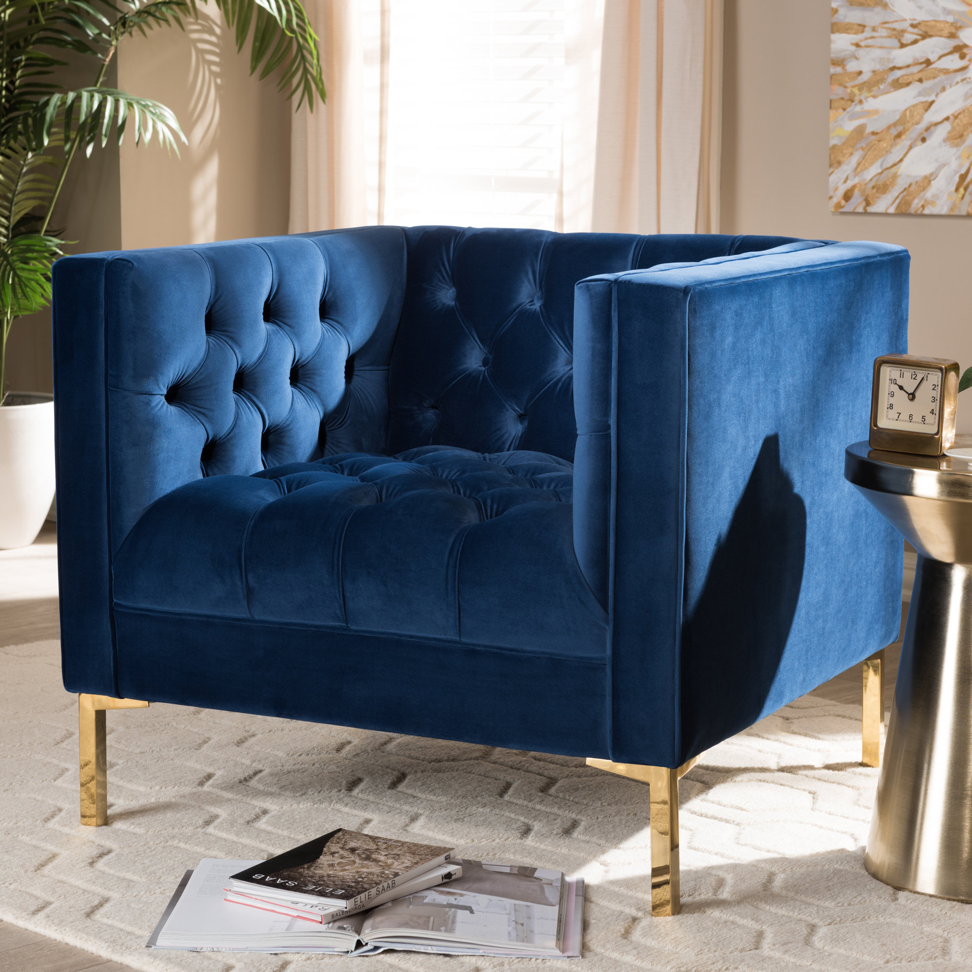 Mercer41 Fauteuil capitonné en polyester 33,07 po Ite et Commentaires ...