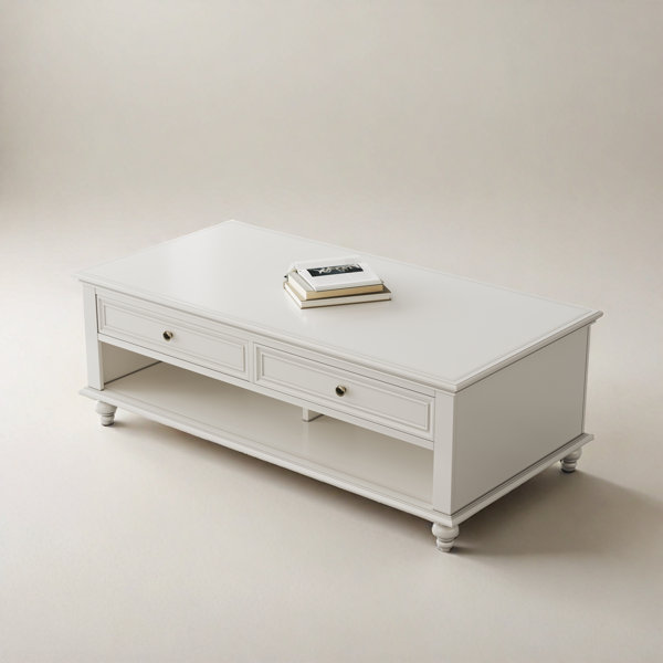 Darby Home Co Rectangular white coffee table, suitable for living room ...