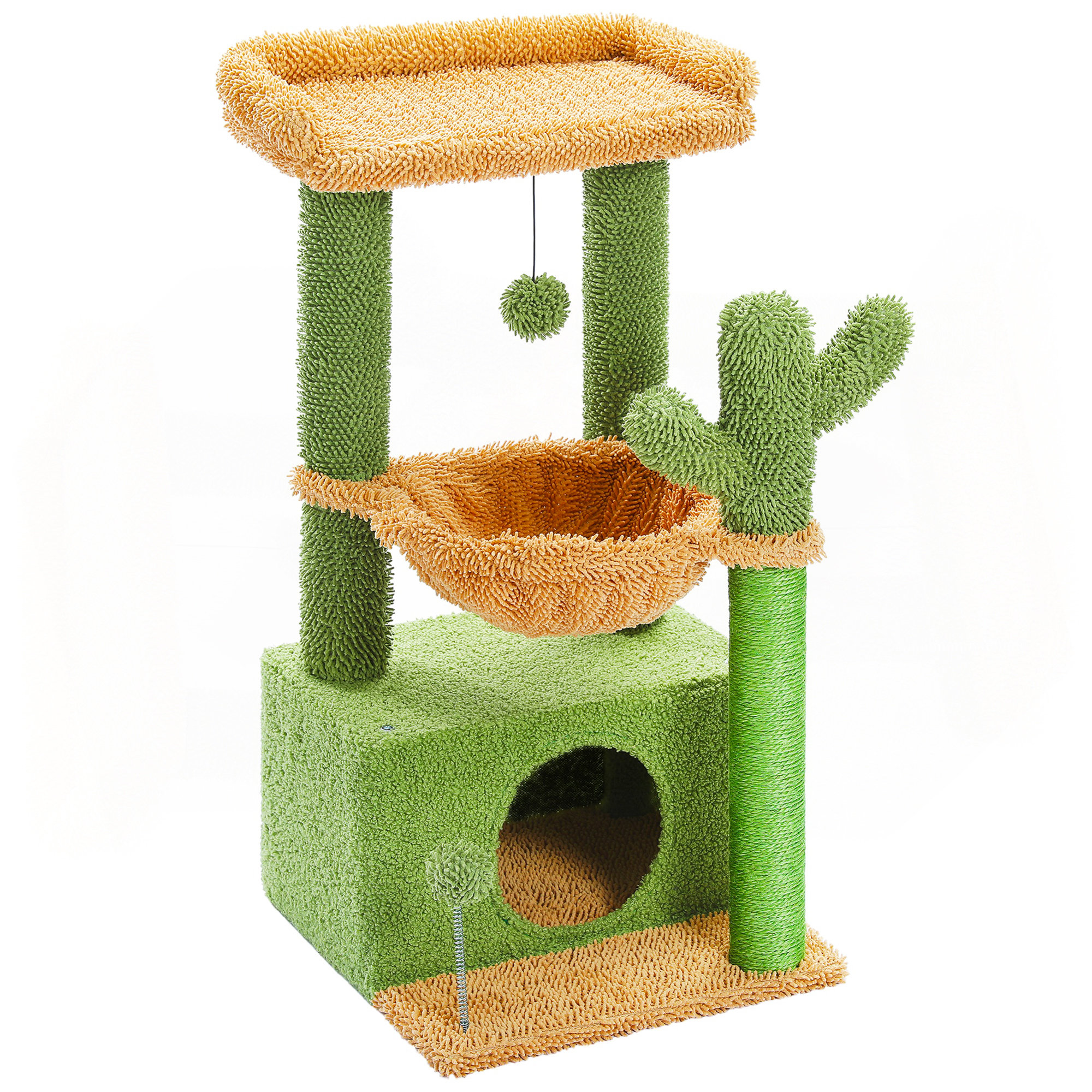 George Oliver Cactus 4-In-1 33" Cute Indoor Cat Tree | Wayfair