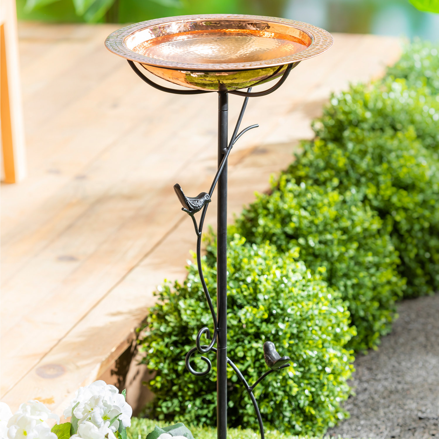 Winston Porter Merat Copper Iron Staked Bird Bath - Wayfair Canada