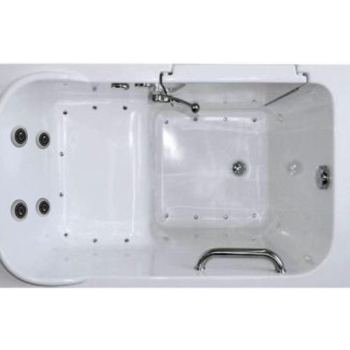 Avora Bath 48'' x 28'' Walk-in Fiberglass Bathtub with Faucet | Wayfair