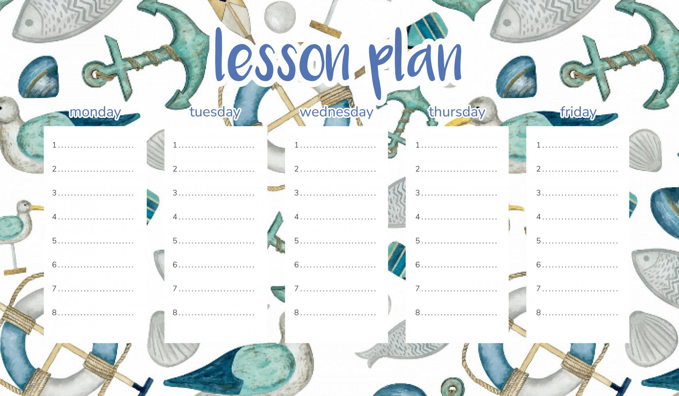 Wallvy Magnetic Lesson Plan Sea Motifs | Wayfair.co.uk