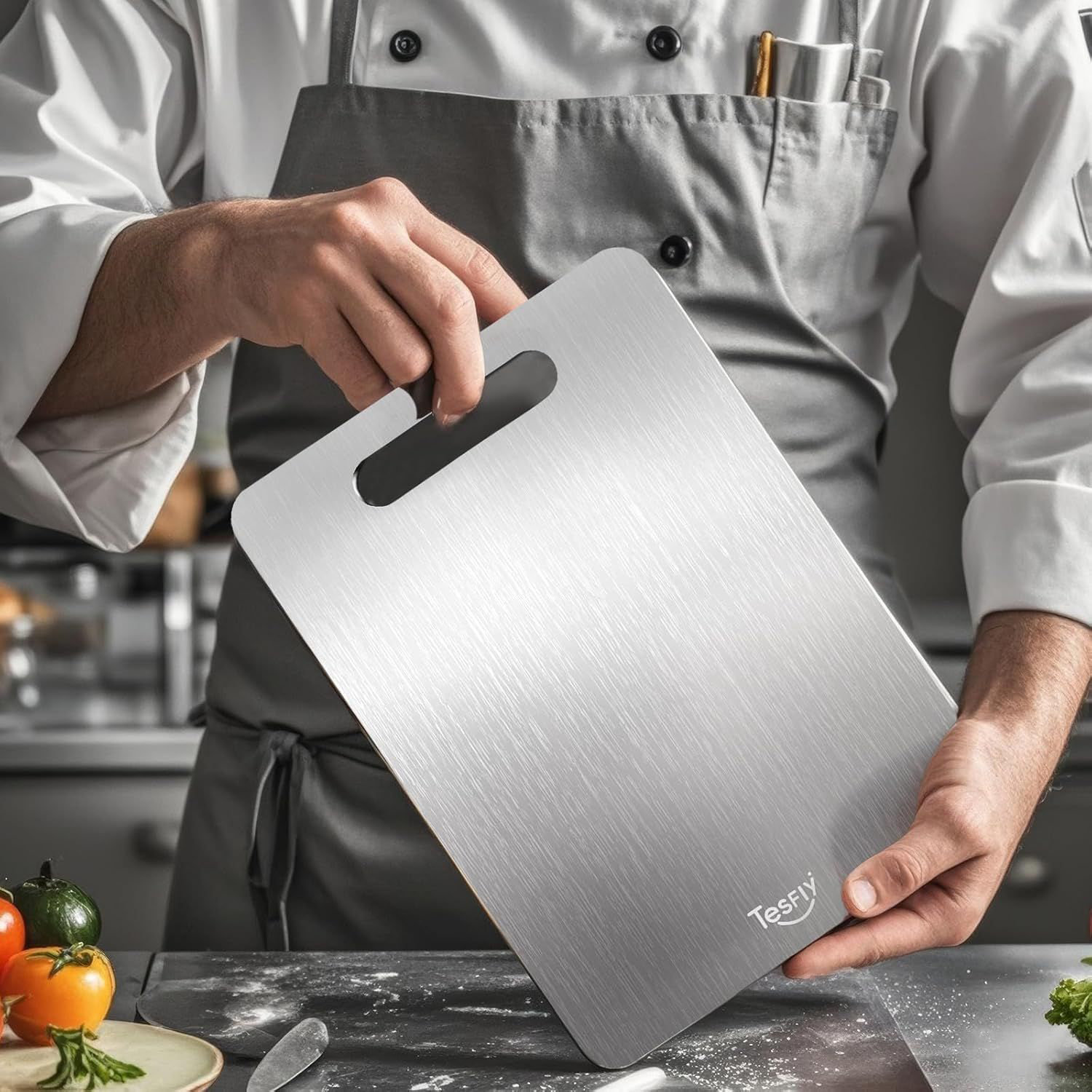 DERIFLY New Titanium Cutting Board-100% Pure Titanium Cutting Boards ...