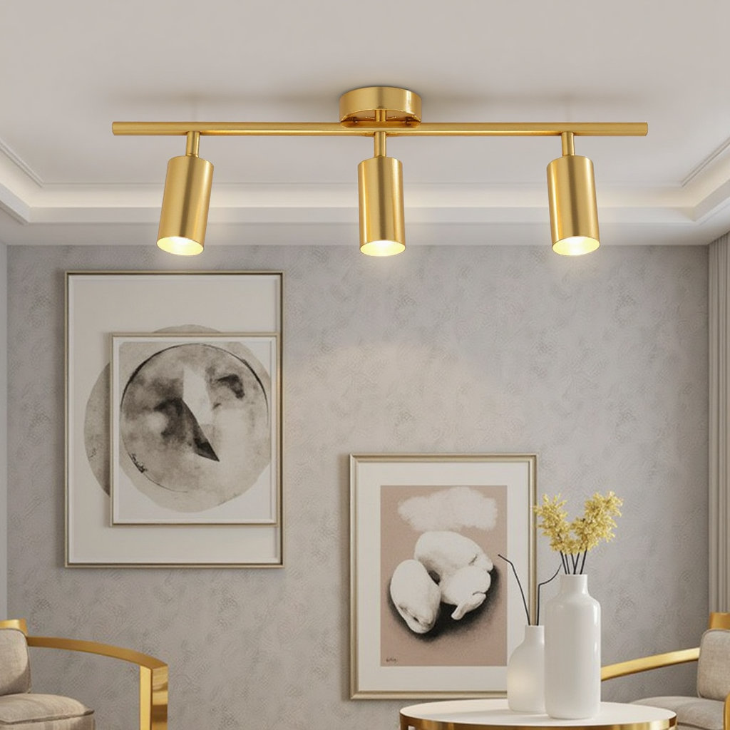 Hobaca GU10 3 Lights Modern Gold LED Spot Light Downlight Surface Flush Mounted Celing Light for ...