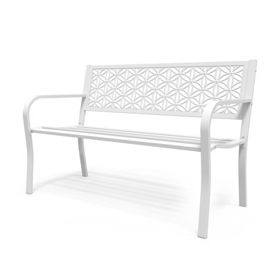 white garden seating