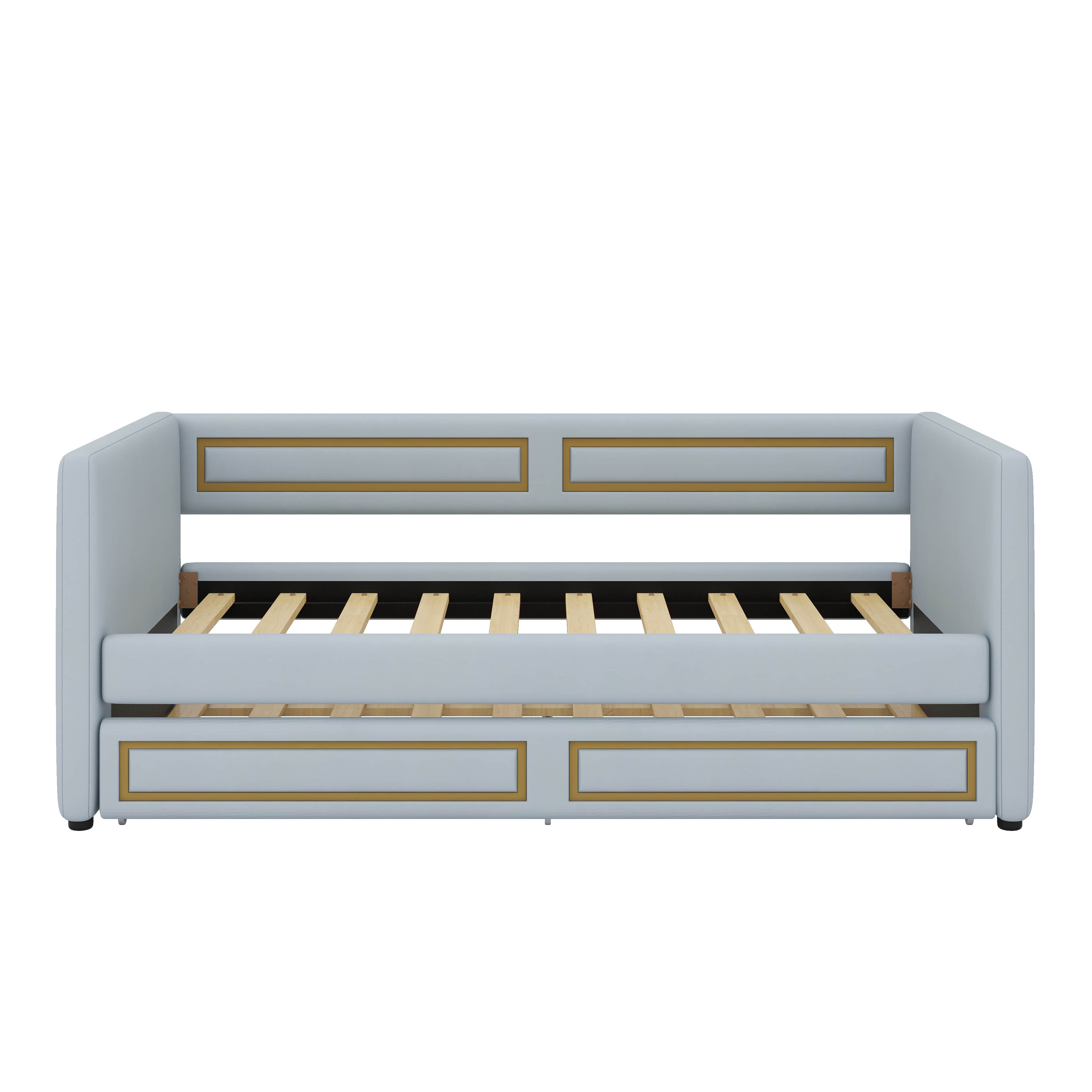 Latitude Run® Snug Upholstered Daybed With A Sliding Trundle Bed | Wayfair