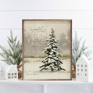 The Holiday Aisle® Be Joyful In Hope Winter Tree By Bonnie Mohr ...