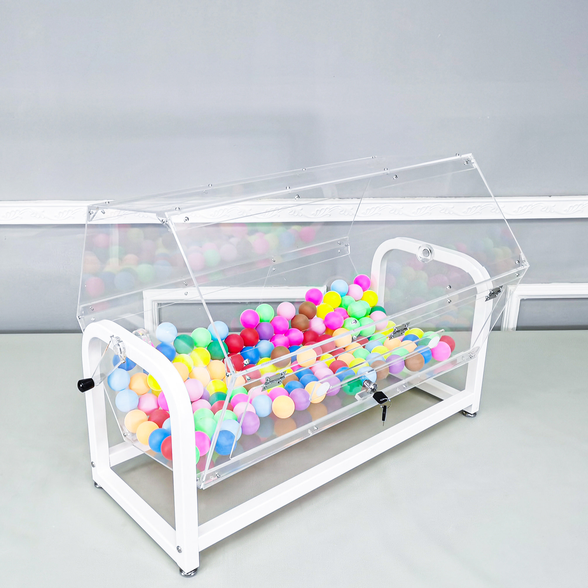 Rebrilliant Anka 30 x 18.5 x 20.5 Inches Metal Acrylic Raffle Spinner ...