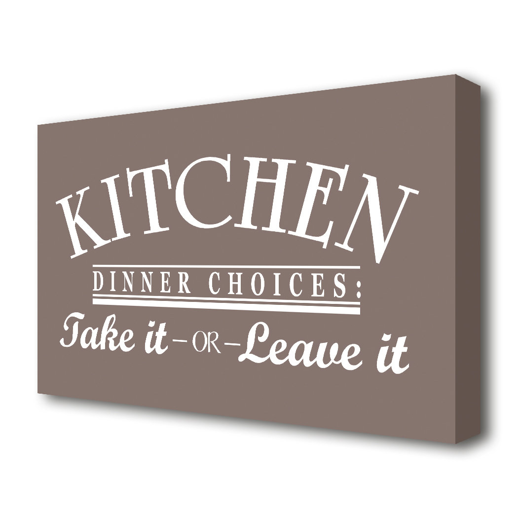 East Urban Home 'Dinner Choices' - Wrapped Canvas Typography Print ...