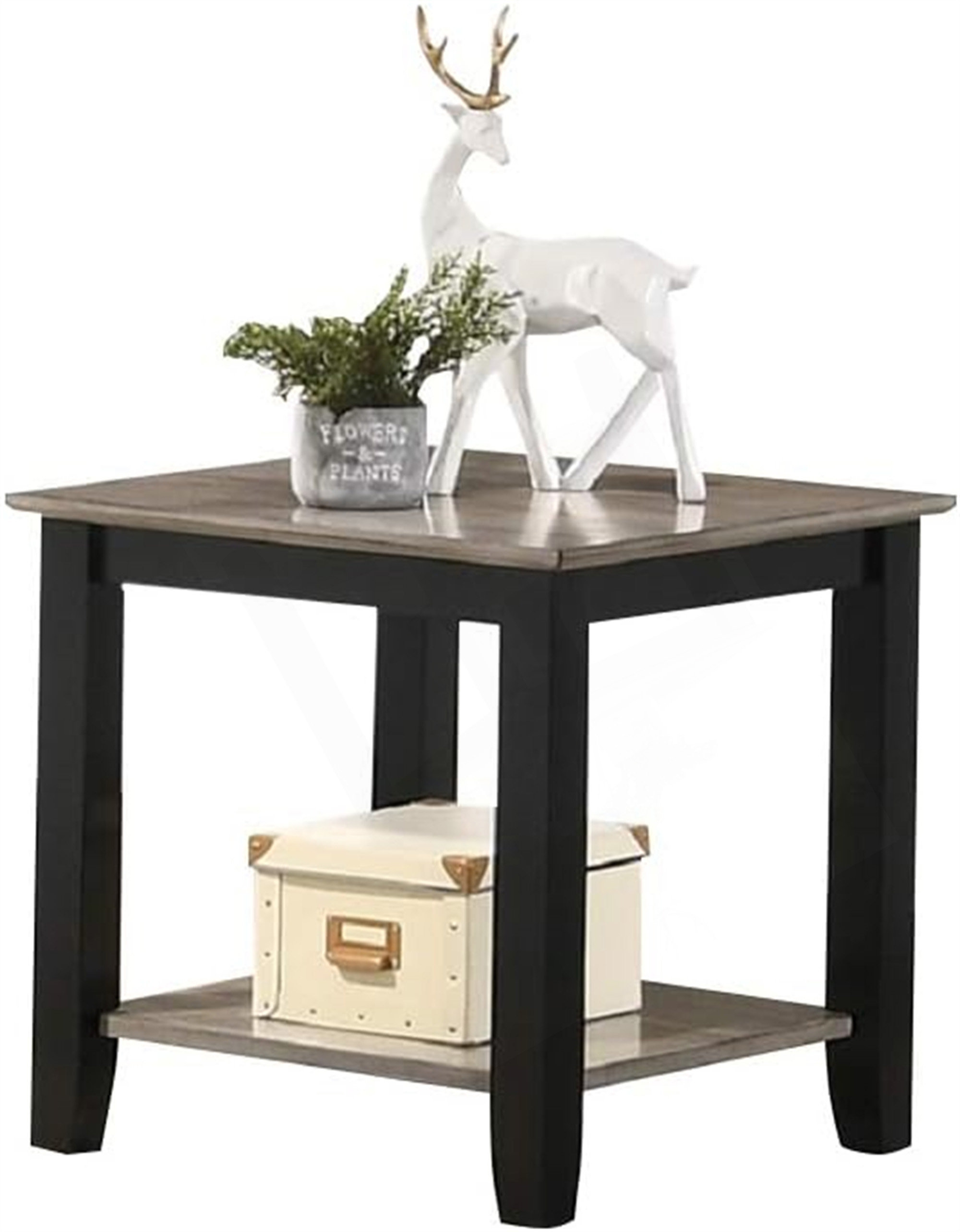 Corrigan Studio® Modern Wooden End Table With Solid Rubberwood Build ...