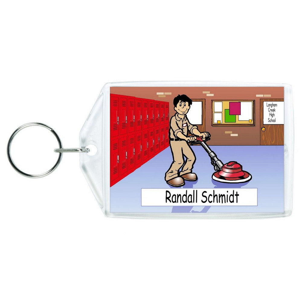 Printed Perfection Personalized Custodian - Male Acrylic Key Chain ...