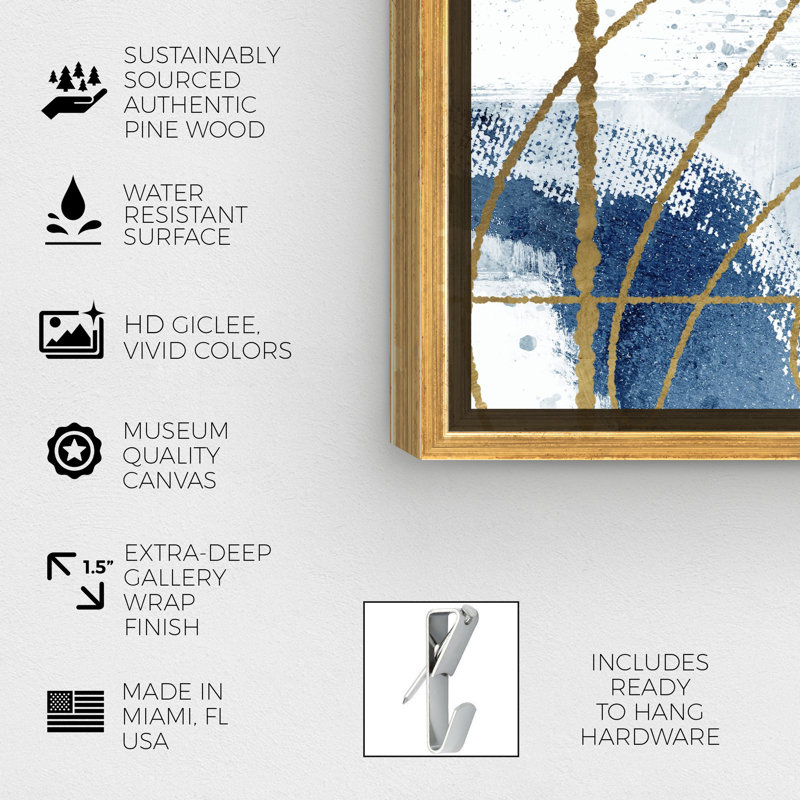 Everly Quinn Abstract Royal Blue Eyes Light, Modern & Contemporary Gold ...