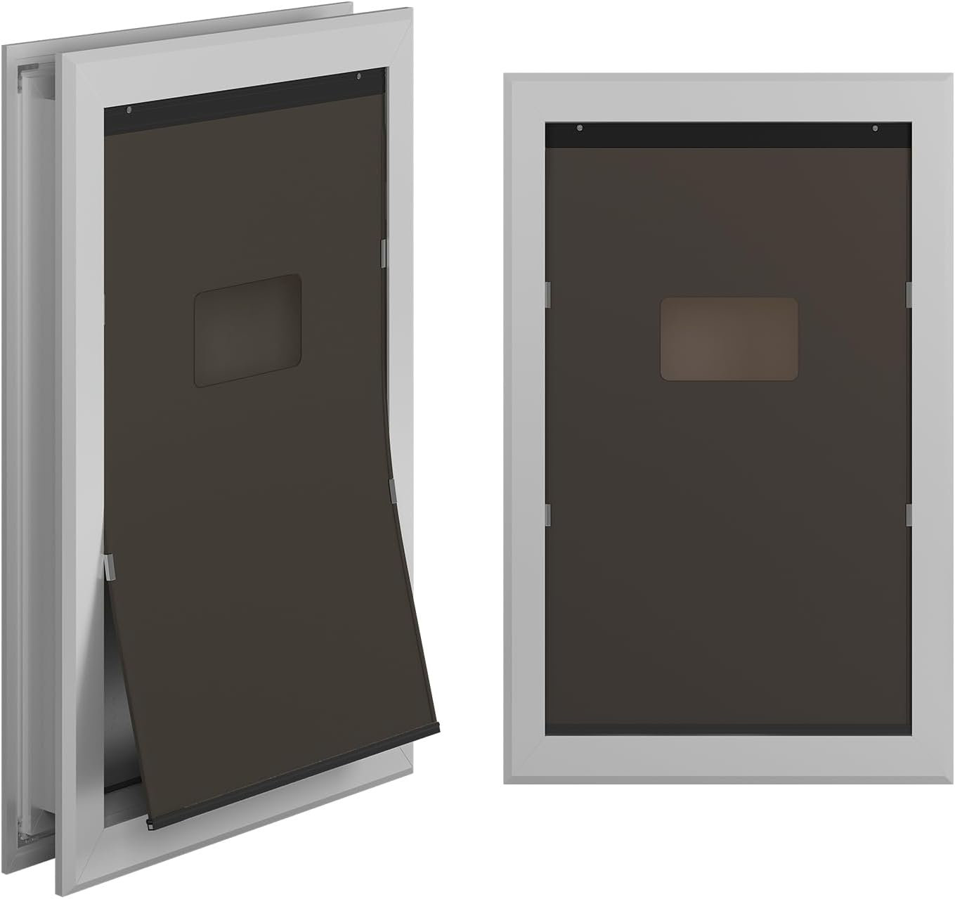 TABU Aluminum Door Mounted Pet Door, Single Automatic Closing Magnetic ...