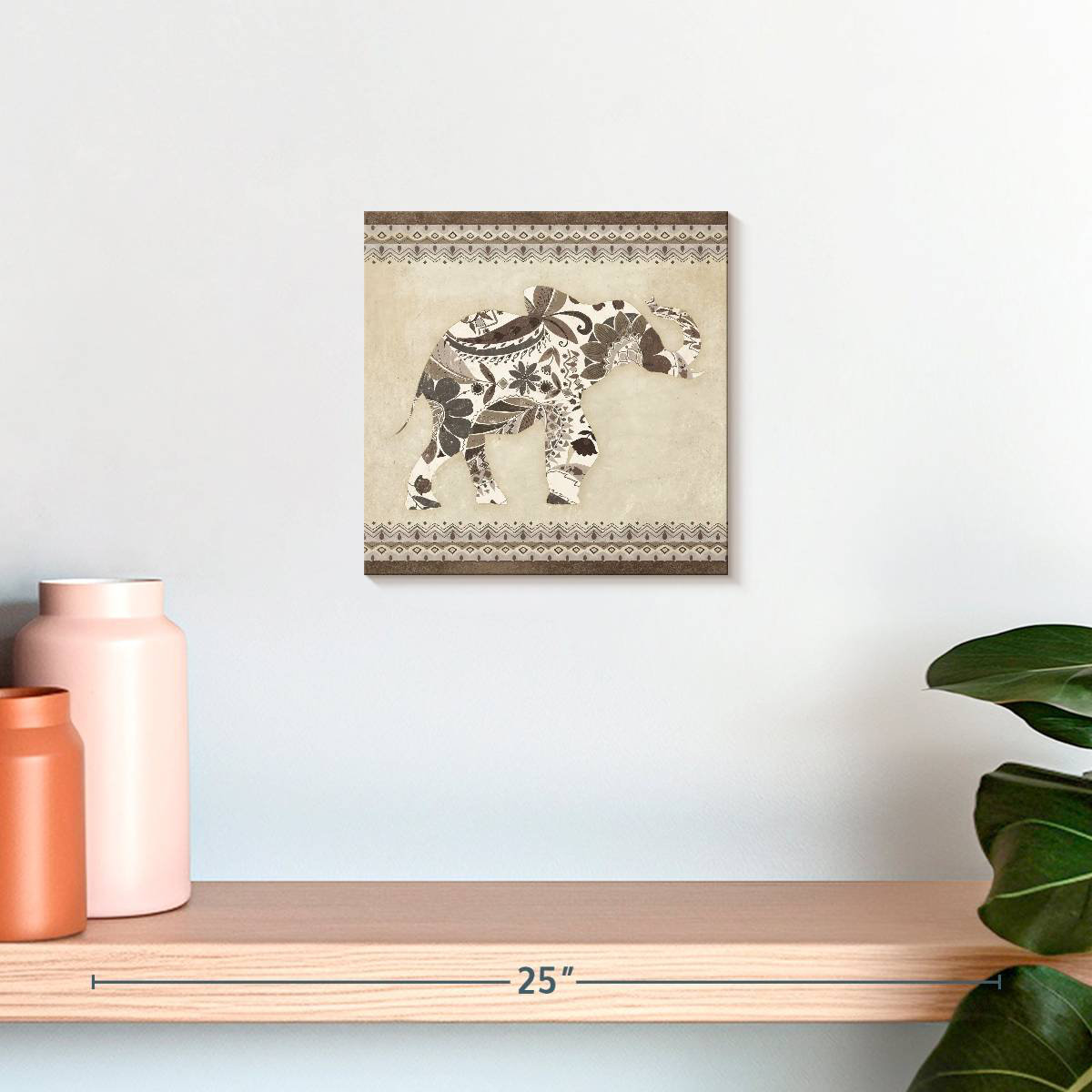 Ebern Designs Brampt Neutral Boho Elephant | Wayfair