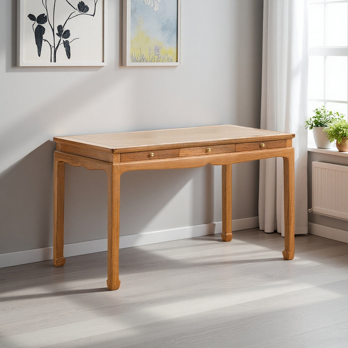 Red Barrel Studio Minimalist Brown Rectangular Solid Wood Desks ...