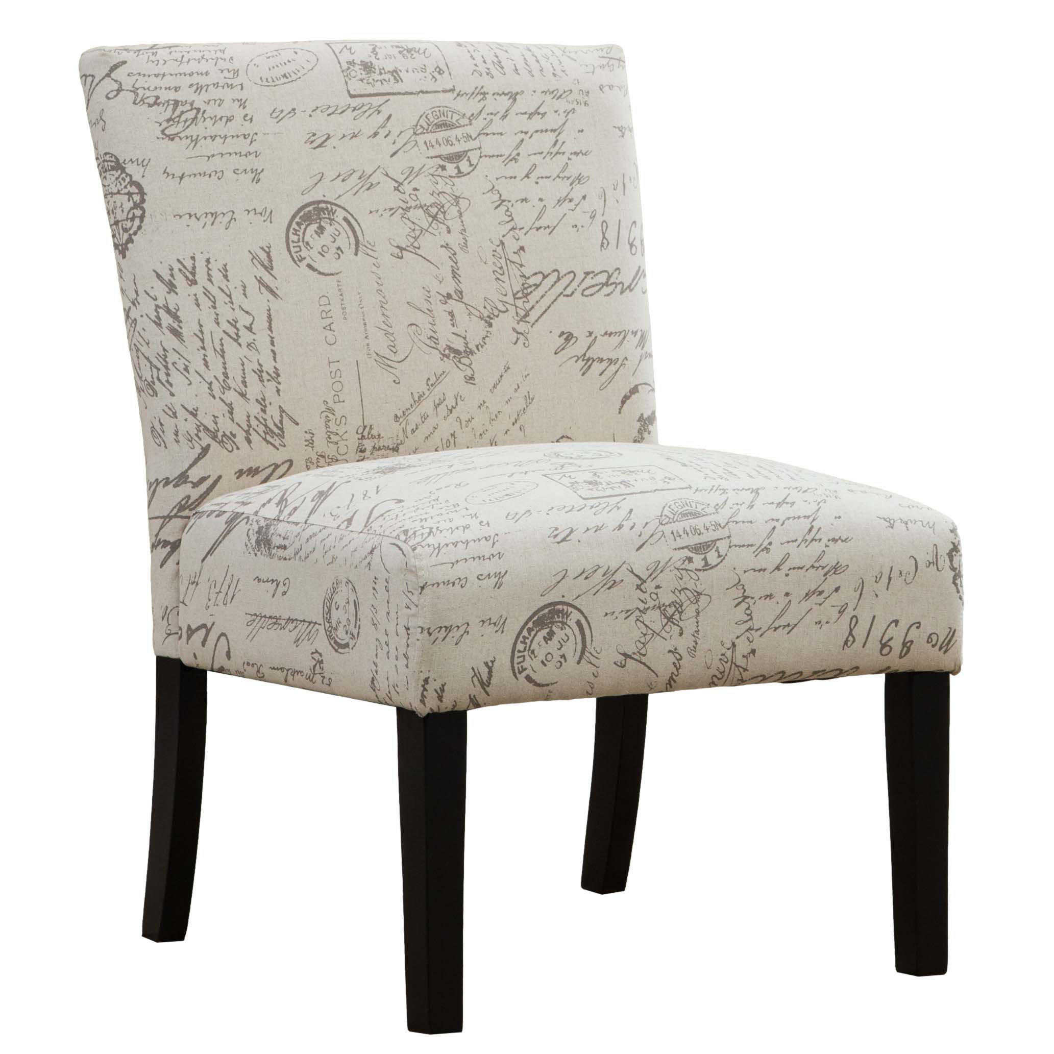 Ophelia & Co. Botticelli English Letter Print Armless Accent Chair ...