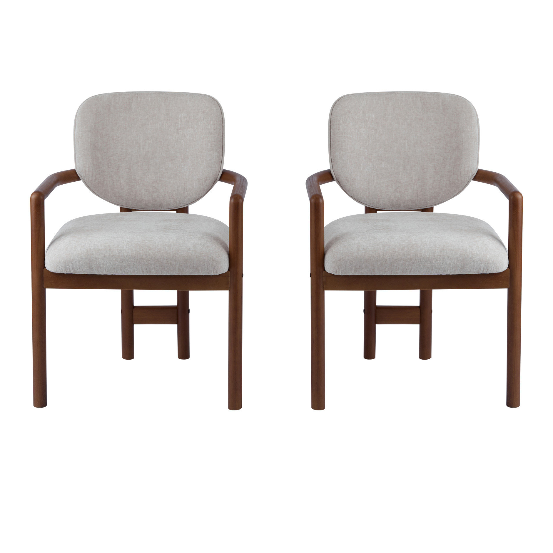 Corrigan Studio 2 Dining Arm Chairs, Foam Filled, Strong Rubber Wood ...