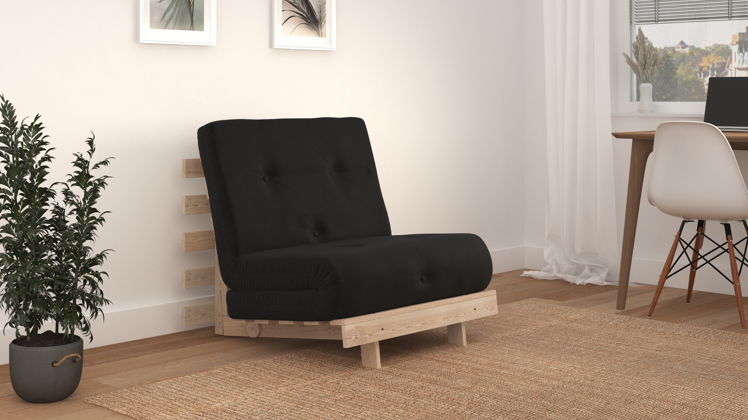 Zipcode Design Chenango 75cm Upholstered Futon Chair & Reviews ...