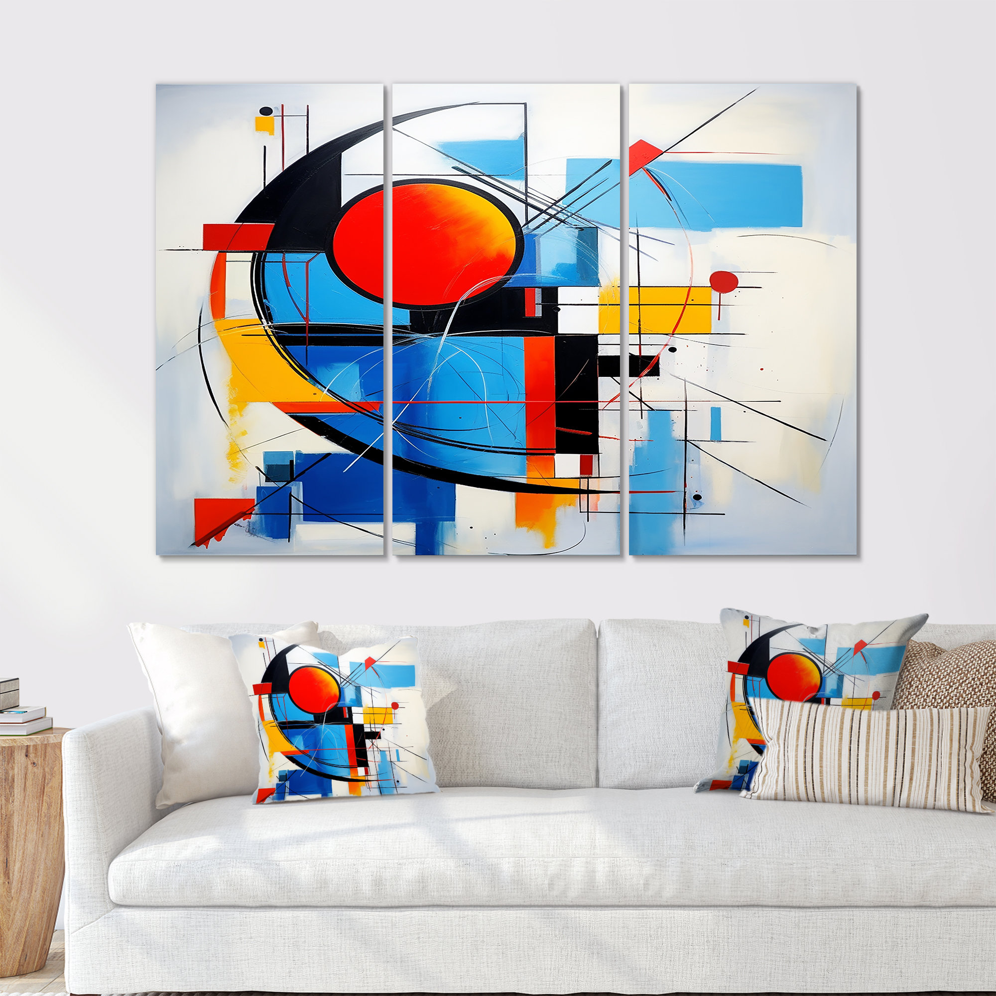 Brayden Studio® Red Sunset Deconstructed Sky - Geometric Wall Art Decor ...