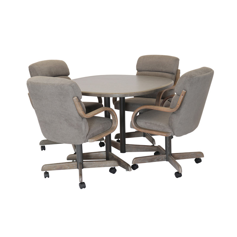 Caster Chair Company 5-Piece Double-Pedestal Caster Dining Set | Wayfair