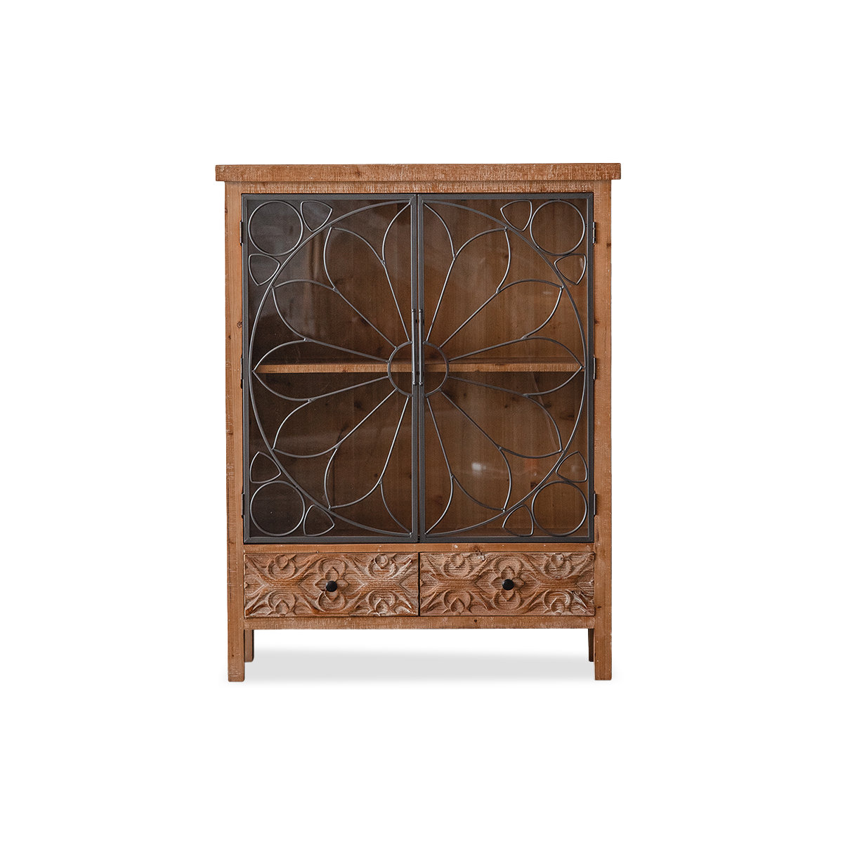 junming Brown + Black Solid Wood + Tempered Glass + Iron Display Cases ...