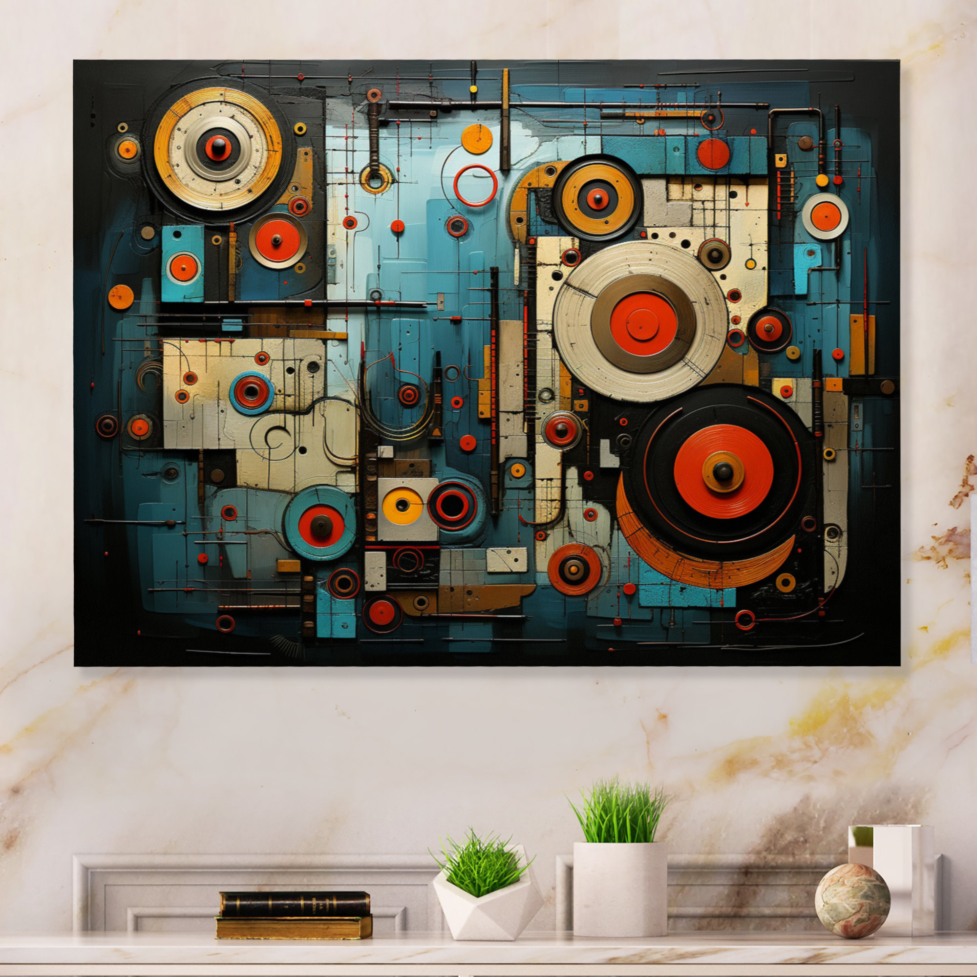 Ebern Designs Electric Array I - Abstract Collages Metal Wall Decor ...