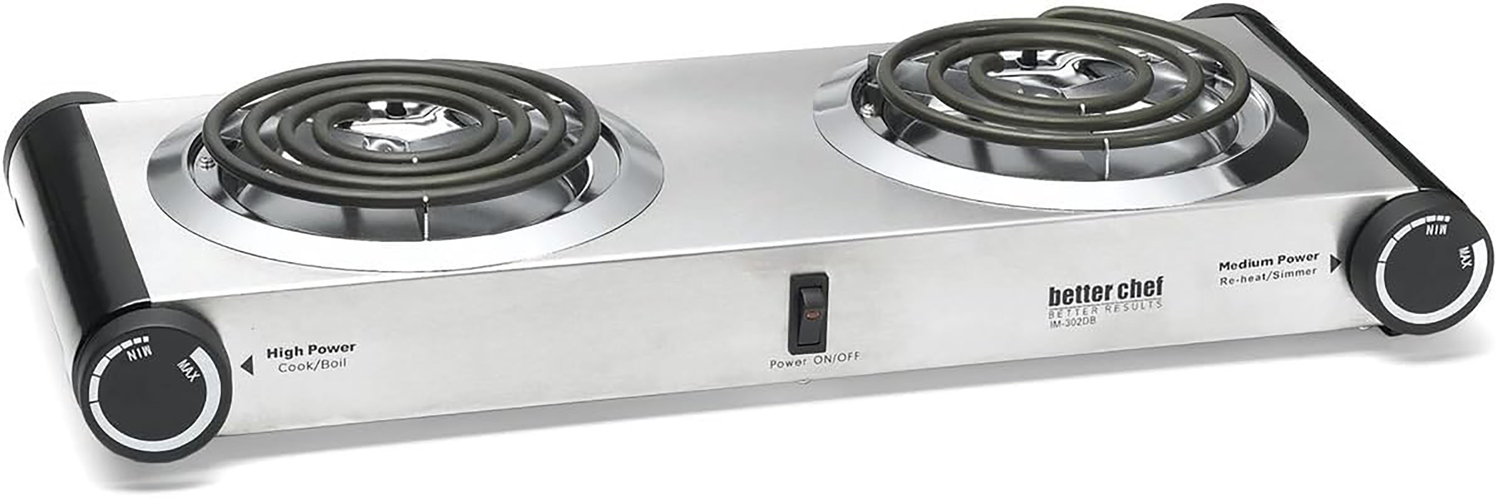 Mega Chef Better Chef Portable Stainless Steel Double Electric Burner ...