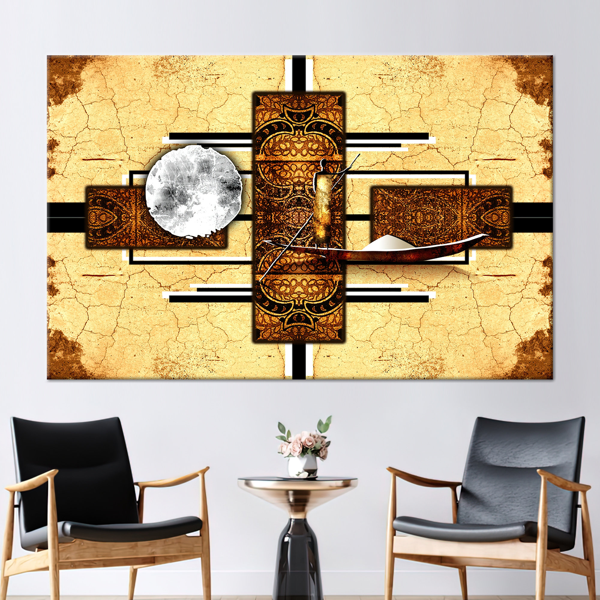 Bungalow Rose Ethnic Moon Landscape, African Poster, Ethnic Wall Art ...