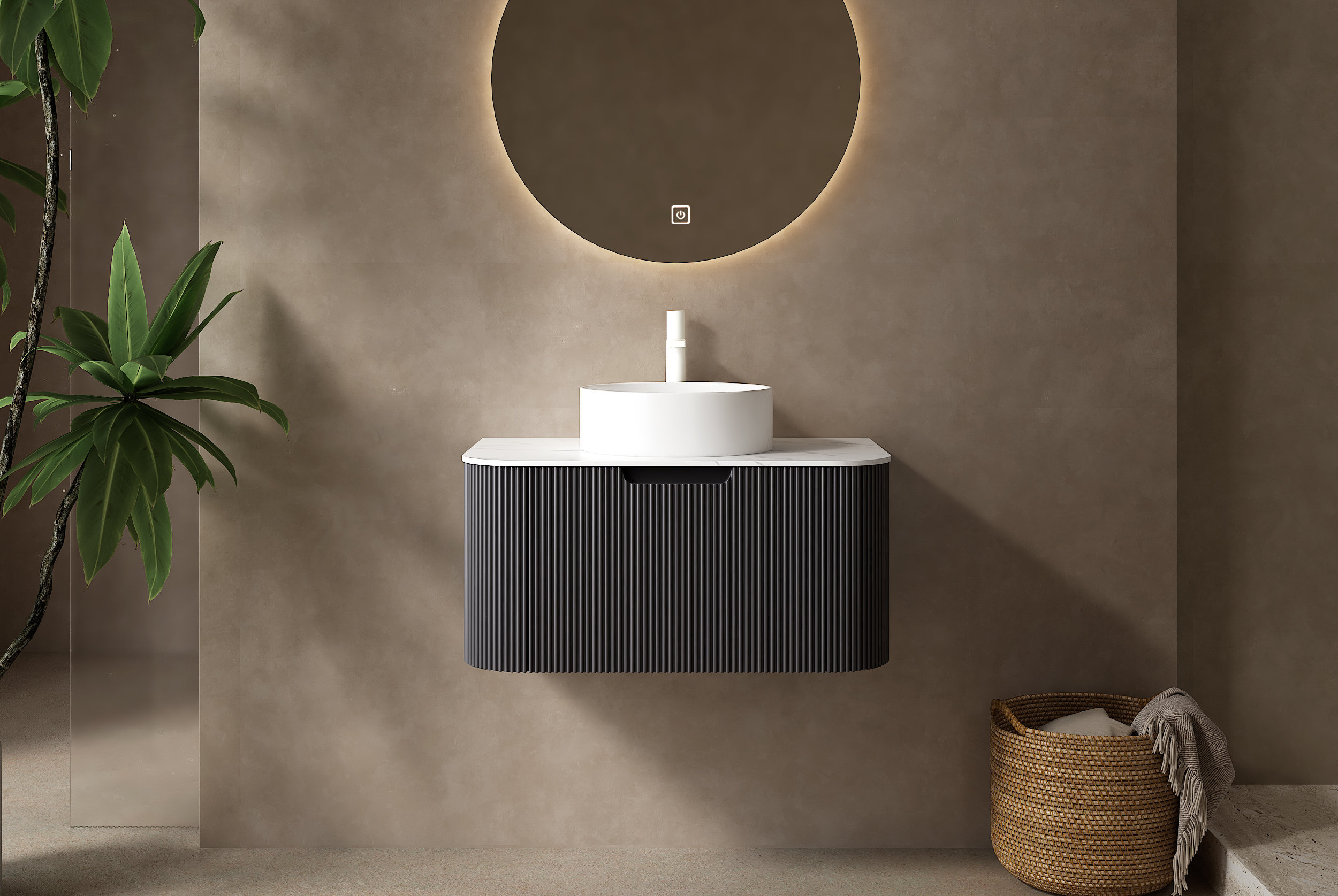 Latitude Run® Zyaire Freestanding Striped Bathroom Vanity with Sink ...