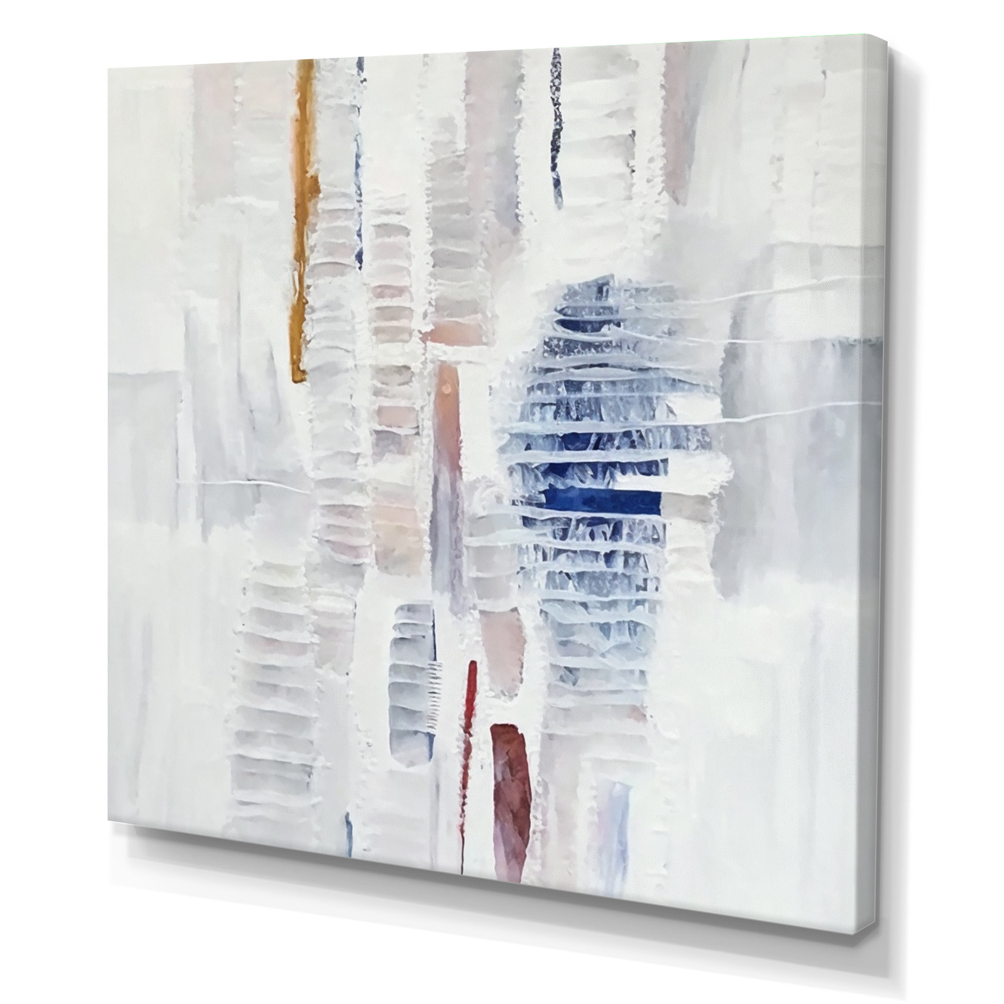 Wrought Studio Peaceful Afternoon Minimal Abstract Painting Blue ...