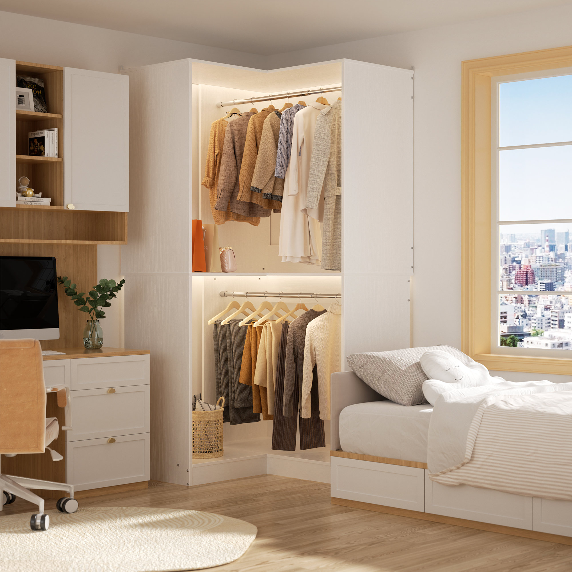 Rebrilliant Navada 32'' Corner Closet System & Reviews - Wayfair Canada