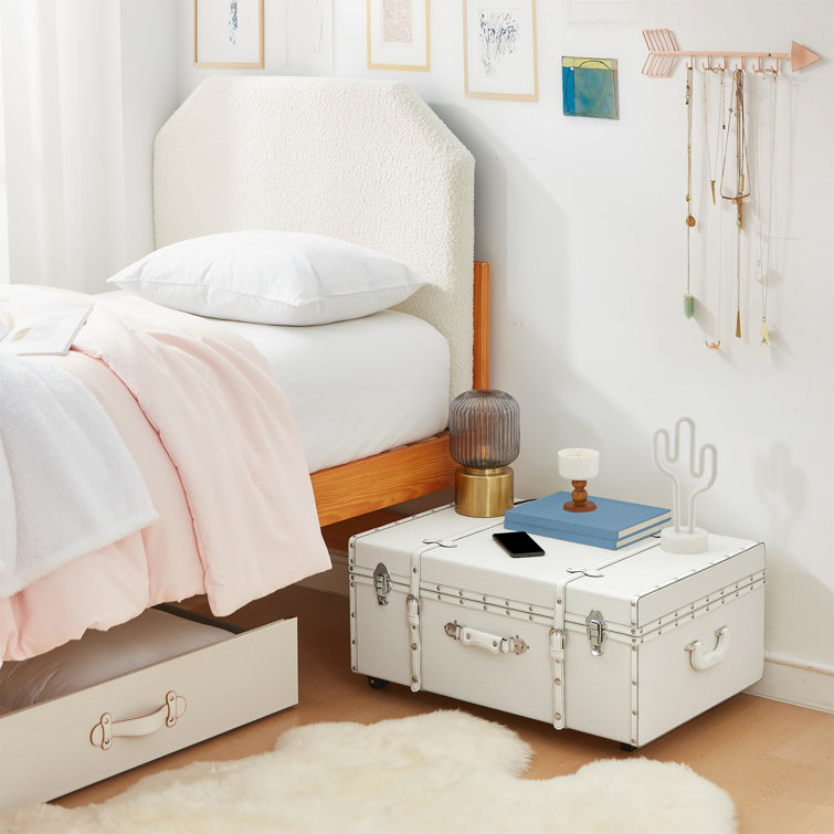 DormCo Texture Wheeled Trunk Footlocker with Storage | Wayfair