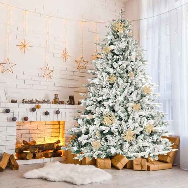 The Holiday Aisle® 7' Artificial Flocked Frosted Snow Christmas Tree ...