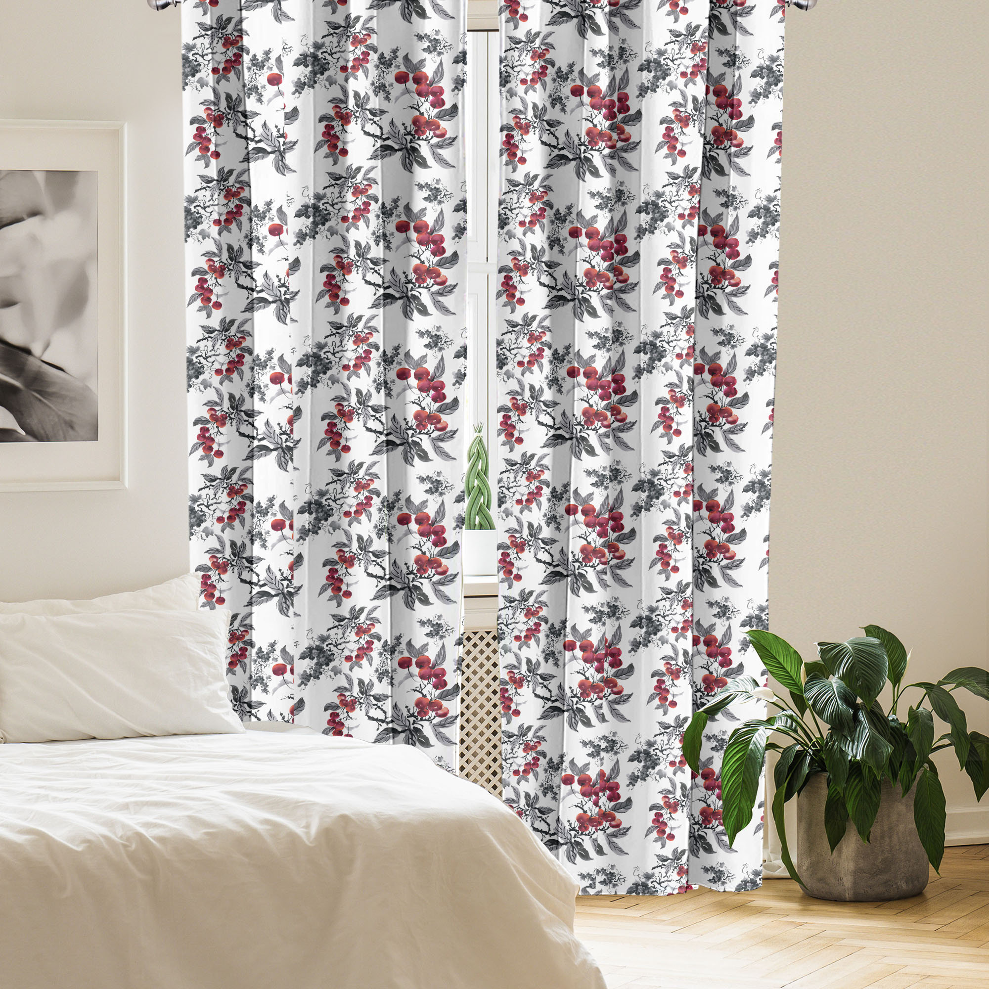 Red Barrel Studio® Rowan 4-Panel Curtains, Mountain Ashes Art, Ruby ...