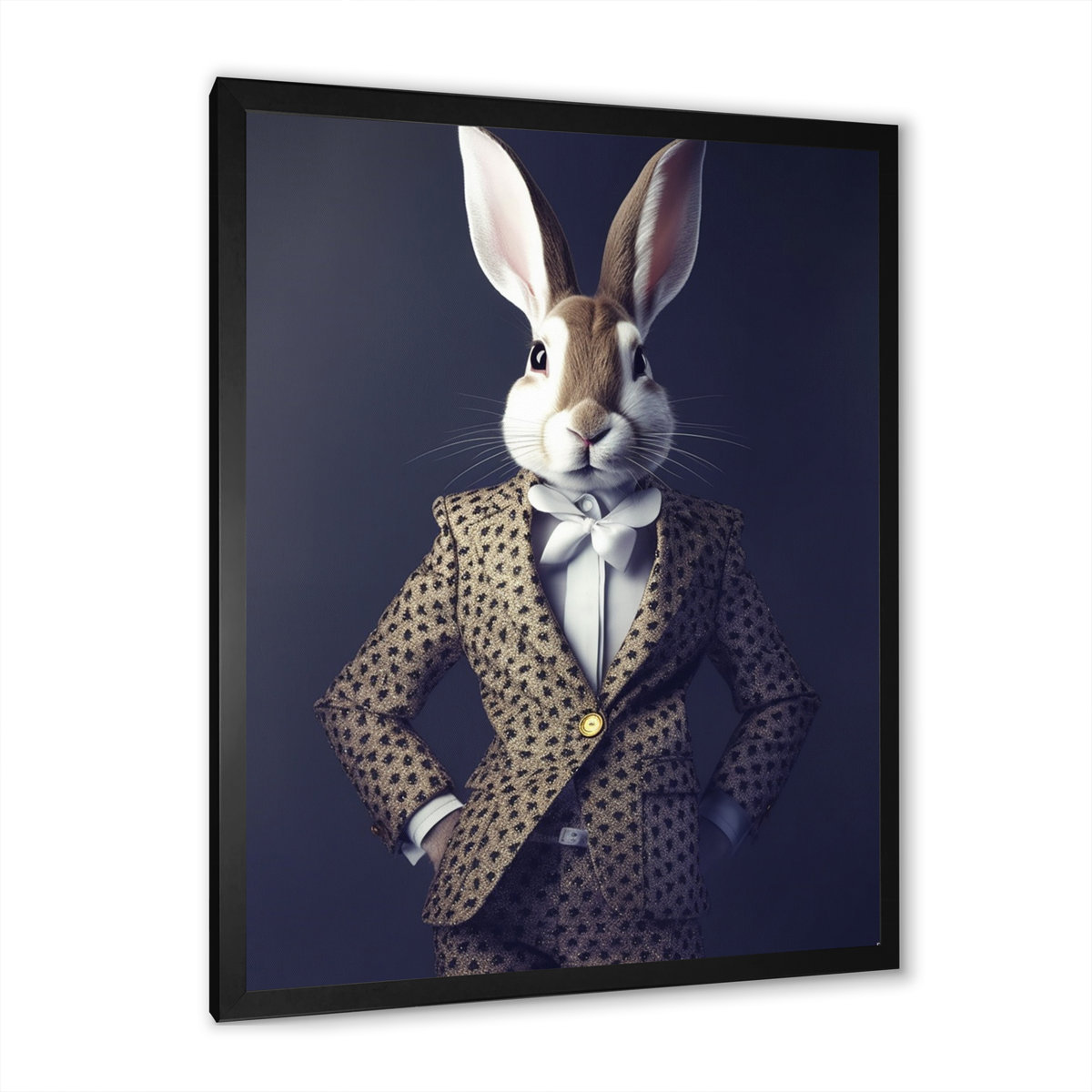 The Twillery Co.® White Rabbit in Fancy Suit - Print on Canvas | Wayfair