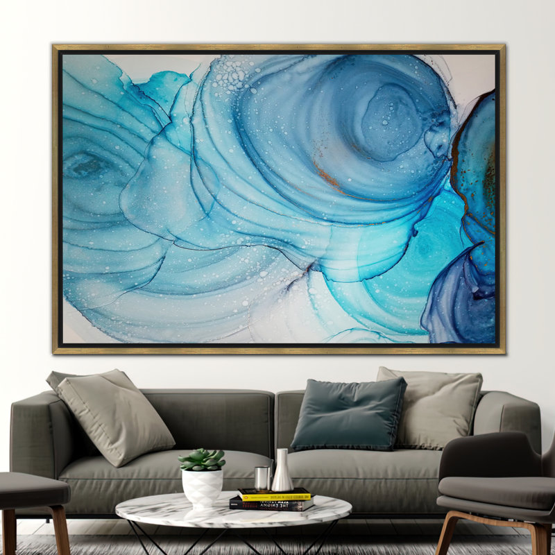 Wade Logan® Modern Wall Decor, Abstract Art, Blue Marble Wall Art ...