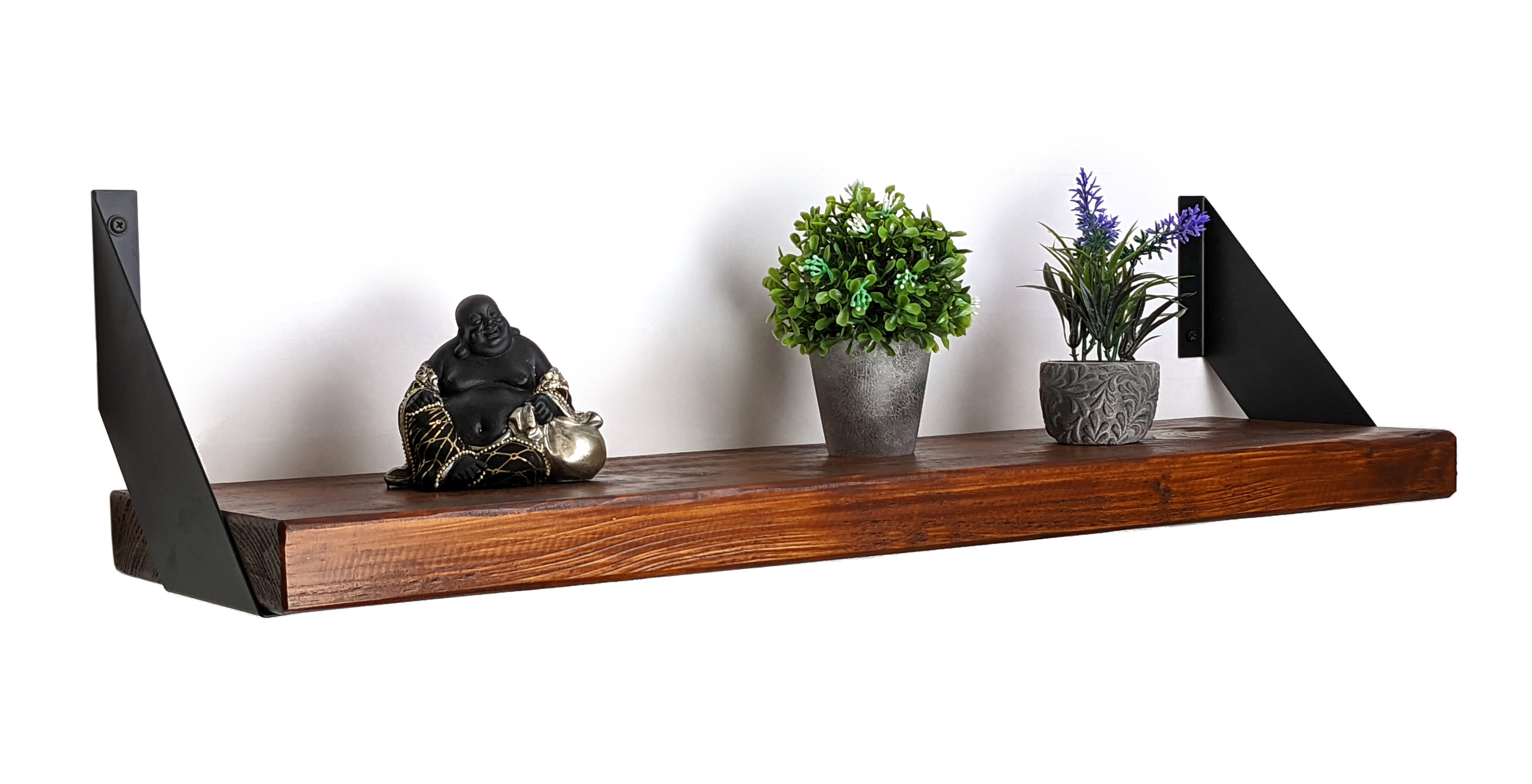 Alpen Home Handmade Wooden Shelf With Brackets FLAT Dark Oak | Wayfair.ie