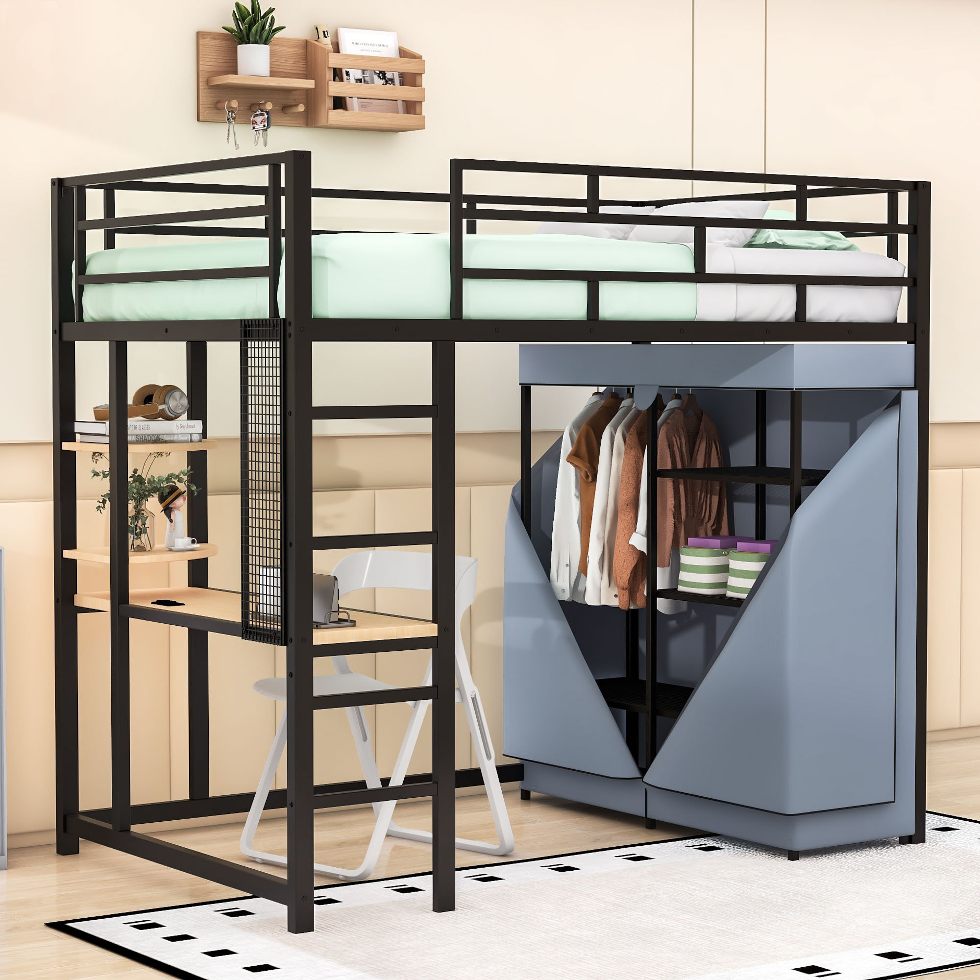 Isabelle & Max™ Attison Modern Loft Bed With Integrated Desk And ...