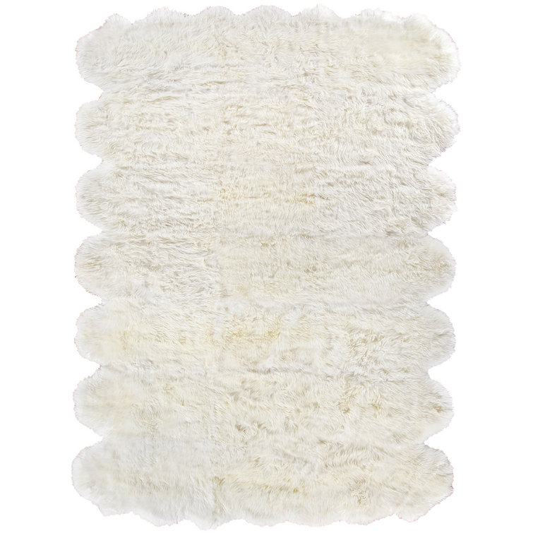 Exquisite Rugs Sheepskin Area Rug in Ivory | Perigold