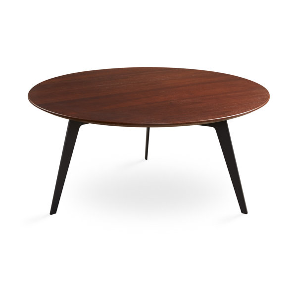 Corrigan Studio® Agnes Coffee Table, Wood Top With Walnut Veneer, Black ...
