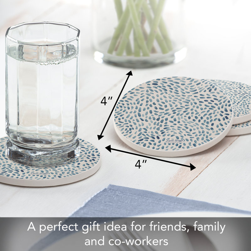 CounterArt Drift Marks 4 Pack Round Absorbent Stone Coasters & Reviews ...
