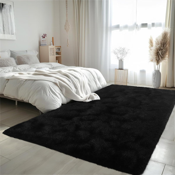 Mercer41 Black Large Area Rug For Living Room Bedroom 8X10 Soft Fluffy ...