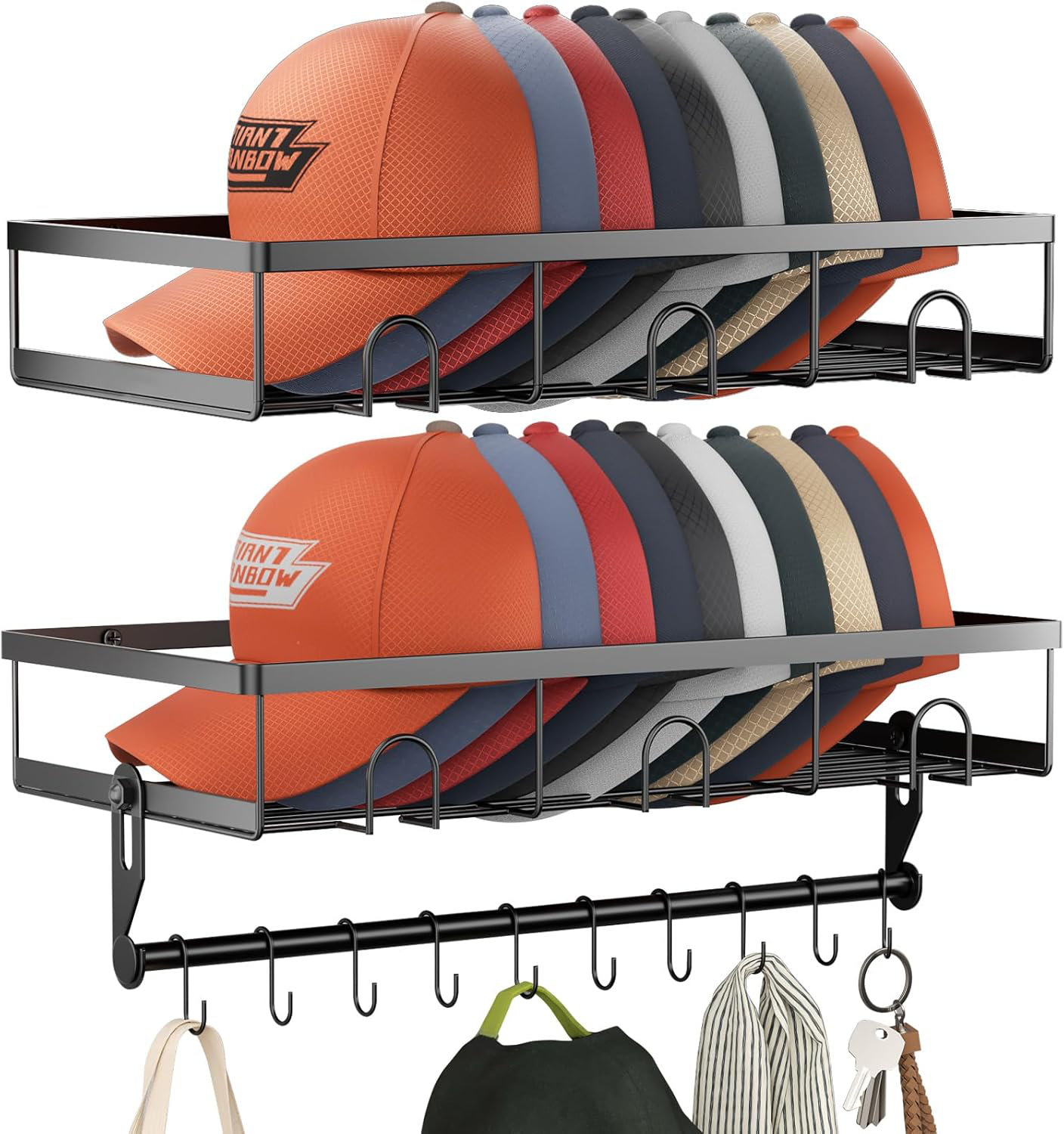 Rebrilliant Metal Hat Rack For Wall, Black | Wayfair