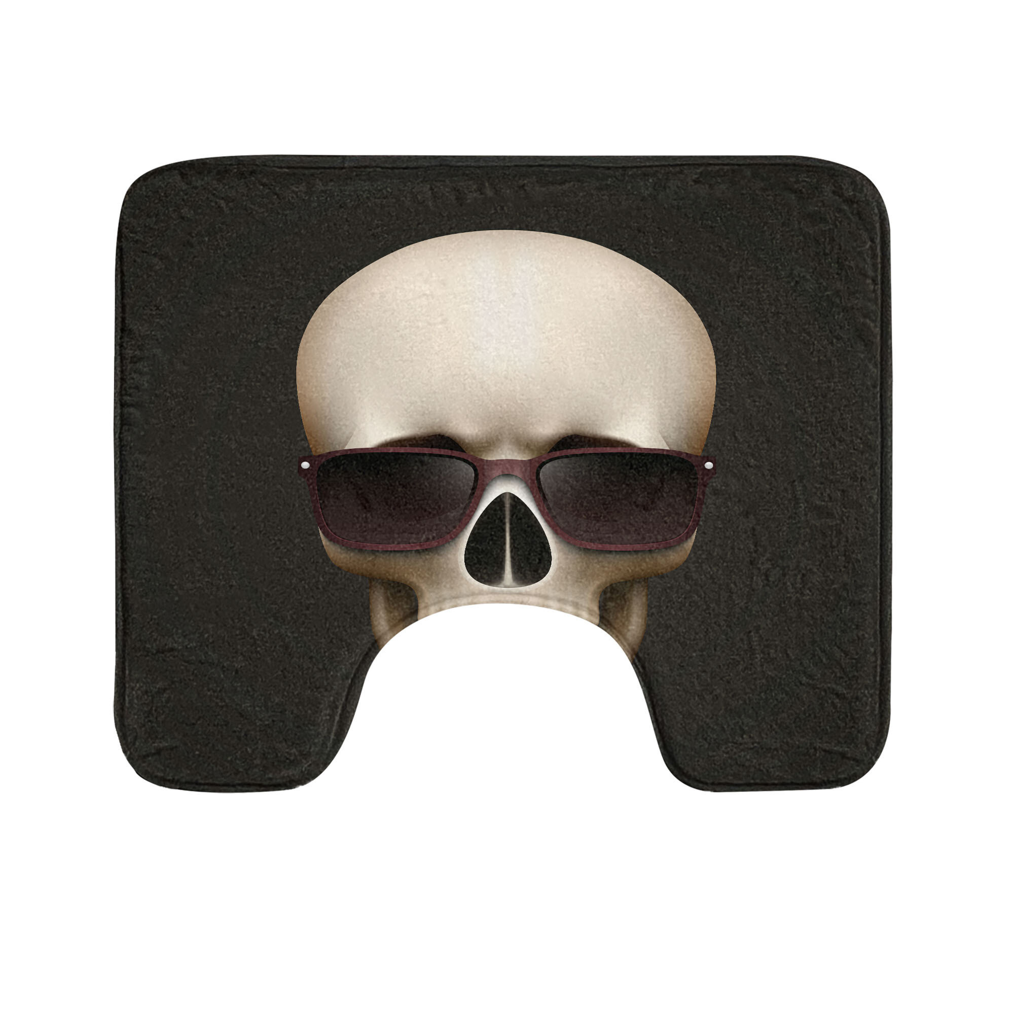 Dakota Fields Skull Toilet Mat U-Shape Bathroom Rug 20" Grey and Beige ...