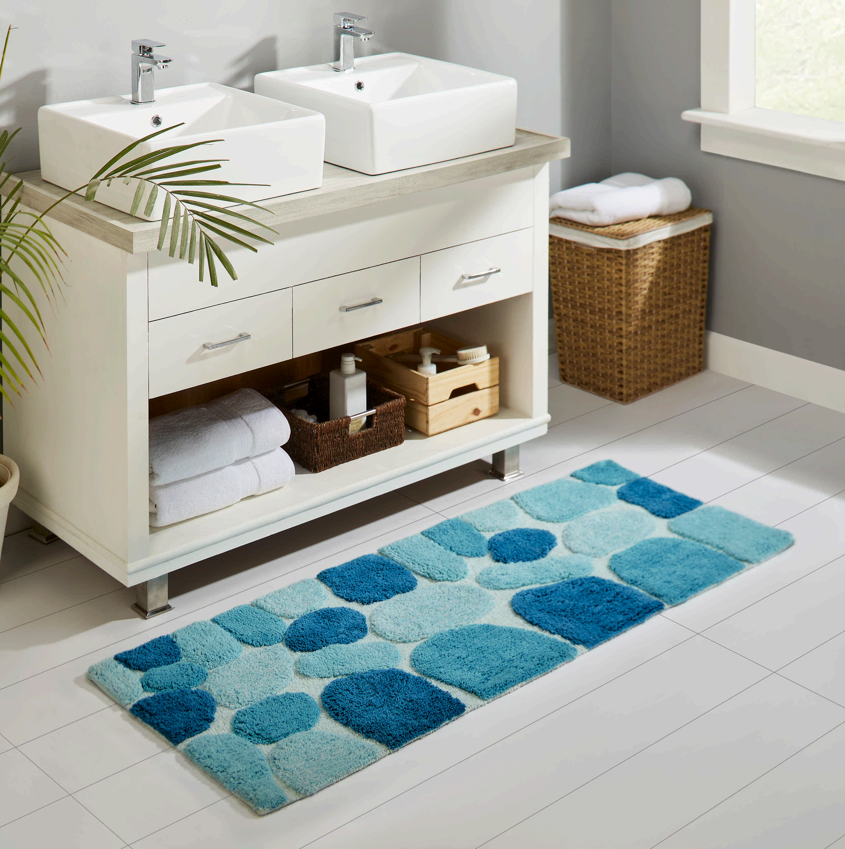 Ebern Designs Creline Cotton Blend Bath Rug & Reviews | Wayfair
