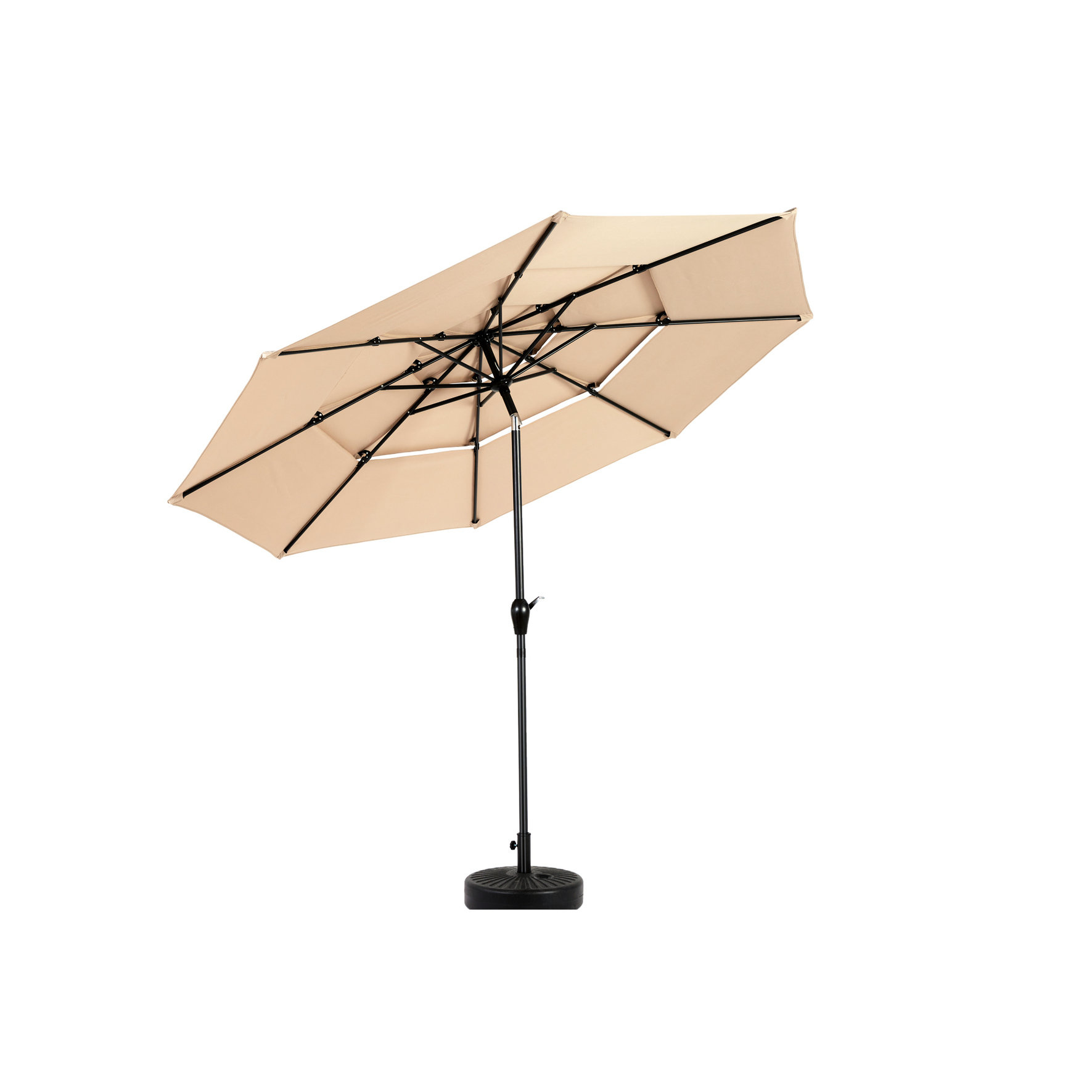fengshu Outdoor 10ft 3 Tier Auto Umbrella - Khaki Cover With ...