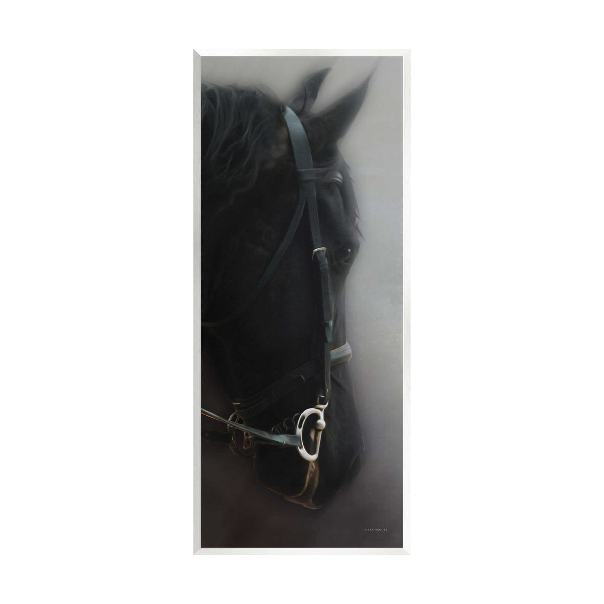 Winston Porter Dim Black Horse Portrait Wall Plaque Art by Kari Brooks ...